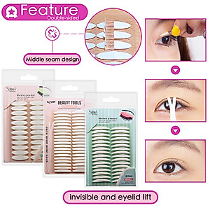 1080Pcs Premium Quality Natural Invisible Single Side Eyelid Tape Stickers Medical-use Fiber Eyelid Lift Strip, Instant Eye Lift Without Surgery, Perfect for Uneven Mono-Eyelids