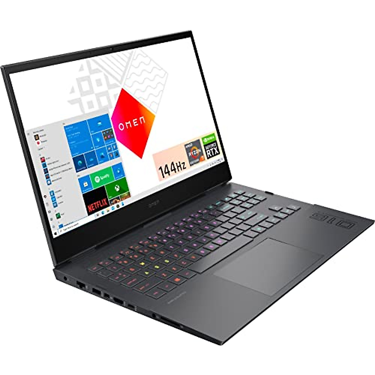 HP Omen 16 Gaming Laptop I 16.1'' FHD 144Hz IPS AMD 8-Core Ryzen 7 5800H (> i7-10750H) 32GB DDR4 512GB SSD + GeForce RTX 3050 Ti 4GB RGB Backlit USB-C B&O Win11 Micro SD Card, Black,