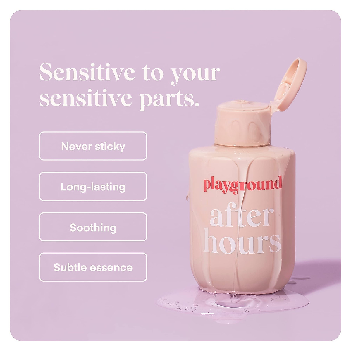 Playground After Hours, Natural, Water-Based Personal Lubricant with Natural Ingredients, Safe to Use with Latex Condoms, Lube for Men, Women, and Couples, Musk & Oud Wood Essence, 3.7 Fl. Oz.