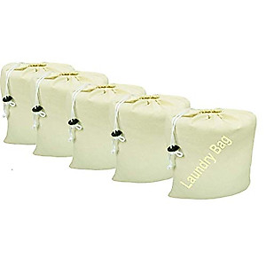 Linen Clubs GFI 100% Cotton 8- by 10-Inch Muslin Bags with Lock and cotton Drawstring, 12-Pack