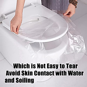 50 PCS Disposable Toilet Seat Covers, Portable Travel Toilet Mat for Pregnant Mom, Toddler Potty Training, Waterproof& Individually Packing, Public WC Toilet Mat