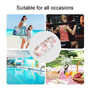 Kigai 2pcs Travel Wet and Dry Bag, Fashion Waterproof Wet Bags for Diapers, Swimwear, ect. Beach/Travel, Pink White Roses