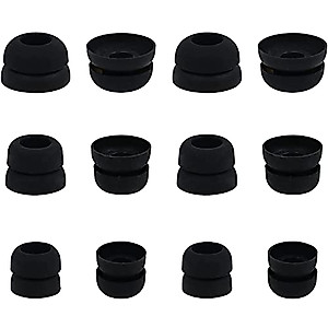 Rqker Double Flange Ear Tips Compatible with Beats Fit Pro, 6 Pairs S/M/L Sizes Soft Silicone Replacement Earbuds Tips Ear Tips Eartips Compatible with Beats Studio Buds & Fit Pro, Black 12