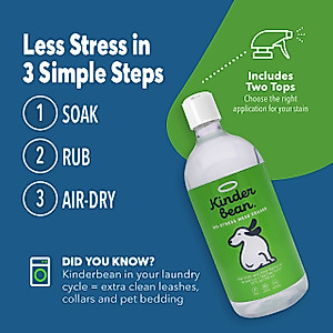 Kinderbean Dog & Cat Urine Stain and Odor Eliminator for Carpet, Upholstery, Hard Floors - Single 24 oz., Grapefruit Tea Tree Scent, Enzyme Bio-Active Formula with Squeeze and Spray Top
