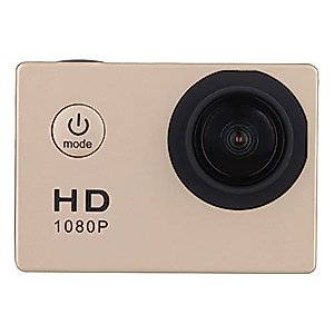 KOVOSCJ Sports Action Camera Sports Camera Mini DV Outdoor Waterproof Video Camera 2.0 Inch Sports Camera for Vlog Recording (Color : Golden, Size : Medium)