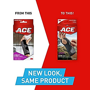 ACE Reversible Splint Wrist Brace, Provides moderate-stabilizing support to sore, weak and injured wrists, Adjustable, Gray, 1/Pack