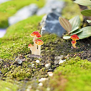 DOITOOL 6pcs Mini Mushroom Fairy Garden Miniature Figurines Mushroom Resin Figures for Garden Ornaments Plant Pots Bonsai Crafts Micro Landscape Decoration