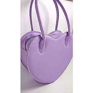GK-O Fashion Women Heart Shaped Bag Lolita Handbag Clutch Purse Wallet PU Handbag (Light purple)
