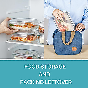 Vtopmart 5 Pack 35oz Glass Food Storage Containers with Lids, Meal Prep Containers, Airtight Reusable Lunch Container Set, Safe for Oven, Microwave, Freezer, and Dishwasher