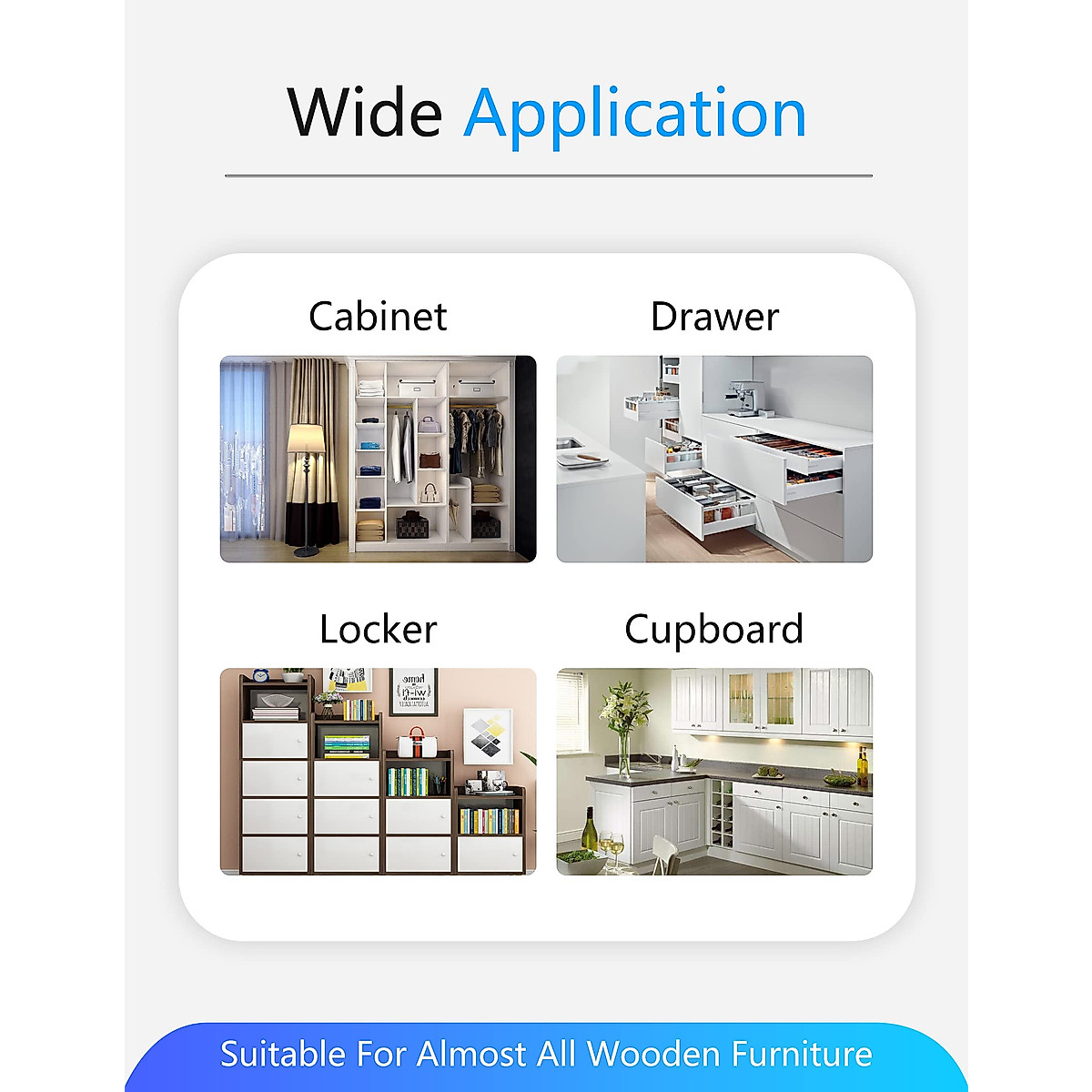 SUMNEW Fingerprint Cabinet Lock, Smart Biometric, Keyless Hidden File Drawer Wardrobe Lock, Child Safety Electric Lock, DIY Wooden Furniture for Home Office