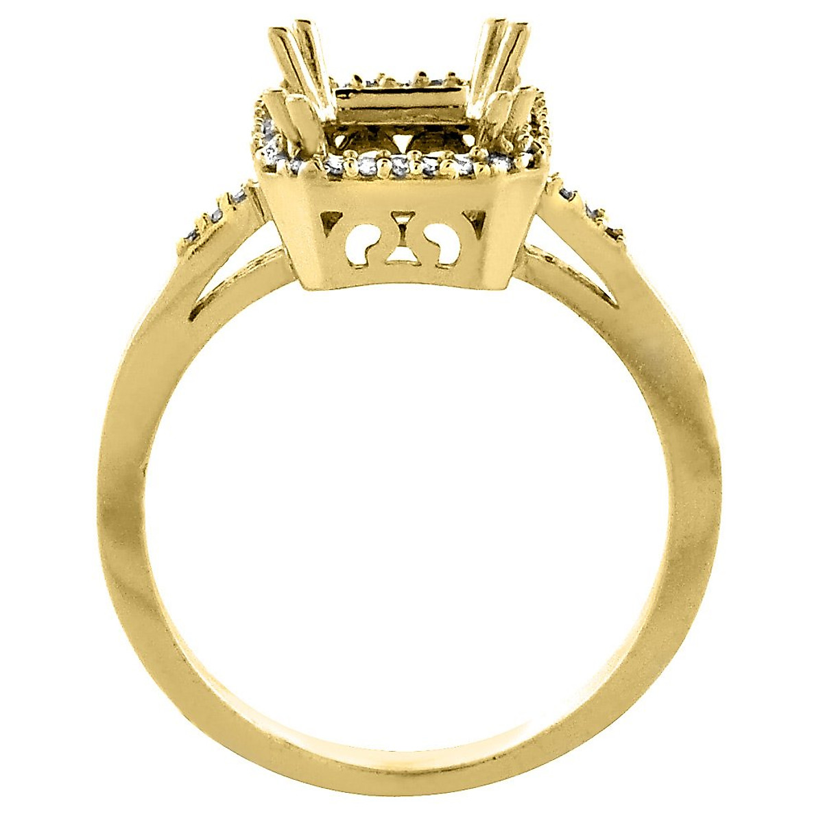 10K Yellow Gold Diamond Genuine Green Amethyst Ring Emerald-cut 8x6mm size 8