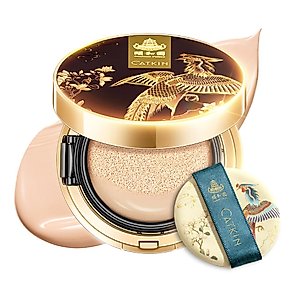Catkin Phoenix Cushion Foundation Buildable Coverage Anti-Aging Serum Makeup, Sheer Satin Finish, Refill Included, Light Beige 0.46 Oz x 2, C02 Light Beige