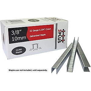 3PLUS H7116SP 22 Gauge 3/8-Inch Crown Pneumatic Upholstery Stapler for 71 Series Staples, 1/4-Inch to 5/8-Inch