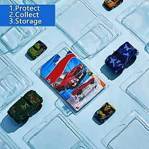 Tatuo 12 Pieces Protector Case Compatible with Hot Wheels Protector Packs for Display Storage, 6.5" x 4.25"