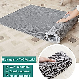 MYOYAY Commercial Drainage Mat 3x10 Ft 0.22'' Thick Drainage Non-Slip Mat PVC Drainage Rug Floor Mat Mesh Holes Pool Drain Floor Mat Roll for Restaurant Kitchen Bars Patio Bathroom Wet Area(Gray)