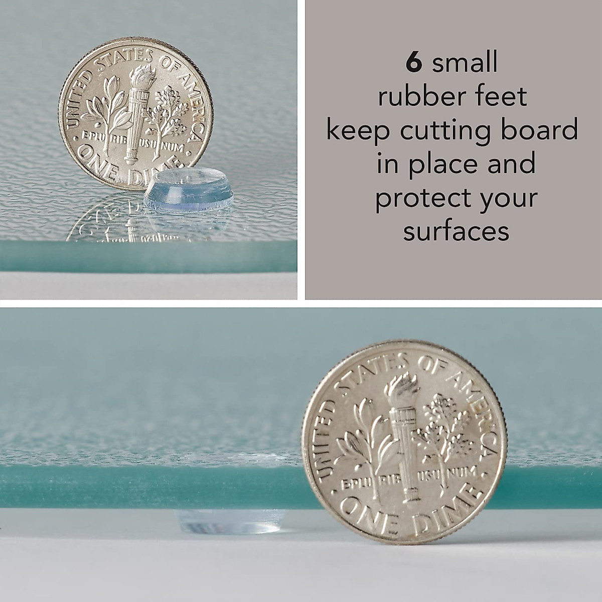 CounterArt TransparentTextured 4mm Heat Tolerant Round Tempered Glass Cutting Board 16" Round Manufactured in the USA Food Preparation Board, Cake Plate, Pizza Stand