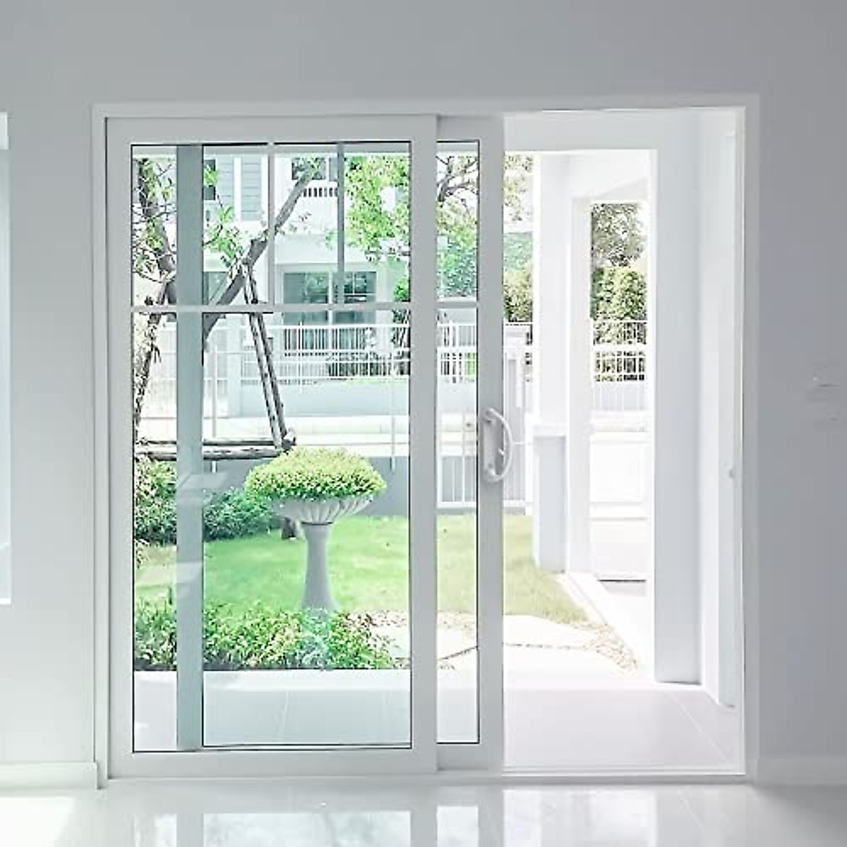 Built Industrial Sliding Glass Patio Door Handle Replacement Set, White Diecast, Mortise Style, Non-Keyed (Fits 3-15/16 Inch Hole Spacing)