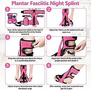 Upgrade Plantar Fasciitis Night Splint with Arch Support, Plantar Fasciitis Relief Brace, 2 Adjustable Straps Plantar Fasciitis Night Splint Relief Plantar Fasciitis, Foot Drop, Achilles Tendonitis, Day&Night（2pcs）BLUE