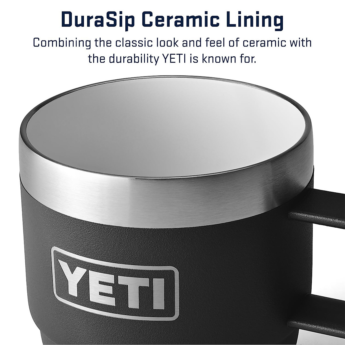 YETI Rambler 6 oz Stackable Mug, Stainless Steel, Vacuum Insulated Espresso/Coffee Mug, 2 Pack, Black