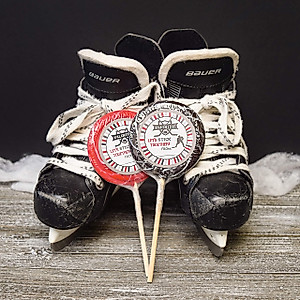 Hockey Valentine Party Favor Sticker Labels for Boys, 40 2" Party Circle Stickers by AmandaCreation, Great for Classroom Valentines, Envelope Seals, Gifts & Treats