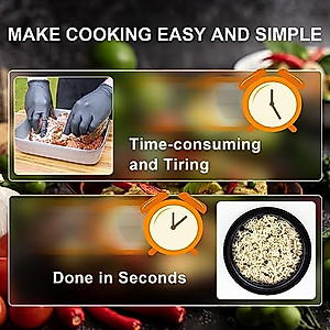 CHIKENCOOP Chicken Shredder with Grinder Function, Robust Handle, Easy Shred for Pork, Beef, 8inch - Heat Resistant, Dishwasher Safe Black