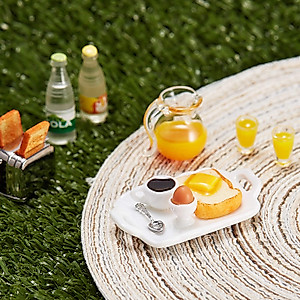 Dollhouse Accessories Decoration 1:12/1:6 Dollhouse Miniature Scene Model Mini Kitchen Accessories Set Scene Breakfast Set Pretend Toy DIY Birthday Gift Decor(Juice, Butter, Bread Machine Set)