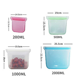 Silicone Food Storage Bag 4size Bundle (4size bundle, Green) (BP-003)