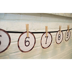 Schoolgirl Style - Industrial Chic | Student Numbers Colorful Cut-Outs, Classroom Décor, 35 Pieces, White, Brown, 3" x 3" (120542)