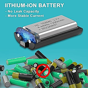 Rechargeable Battery Pack for Xbox One Controller,2x1200mAh Lithium Xbox Batteries+2x8.2Ft Micro USB Charging Cable+2pcs Handle Battery Cover Black for Xbox One/Xbox One S|X/Xbox One Elite Controllers