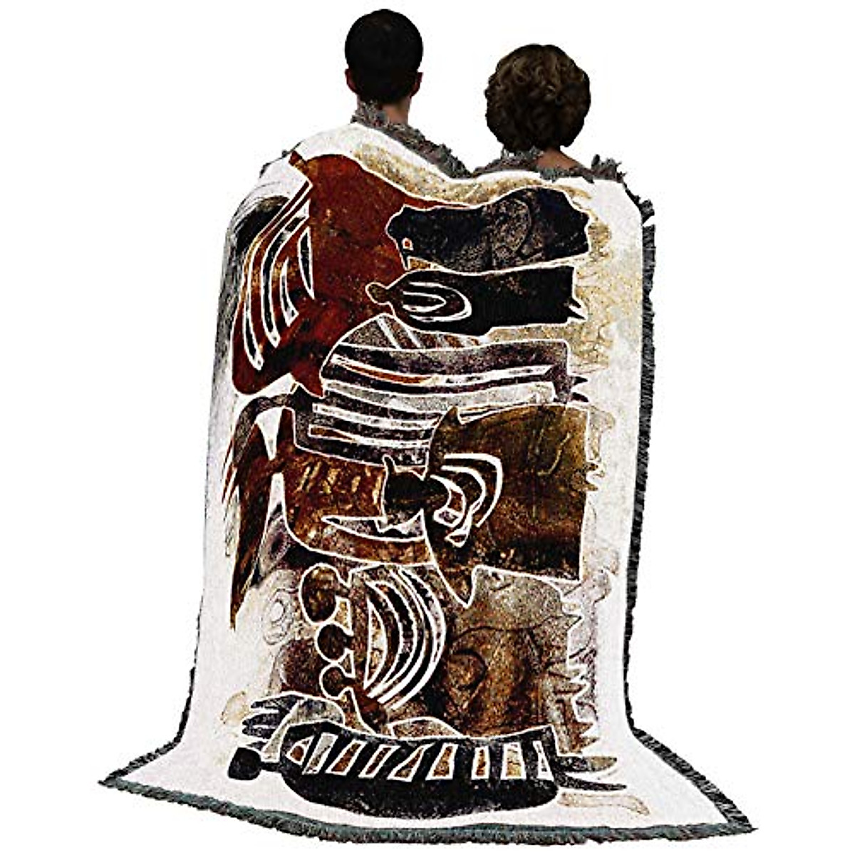 Pure Country Weavers Earthmarks Blanket by David Manje - African Cultural Gift Tapestry Throw Woven from Cotton - Made in The USA (72x54)