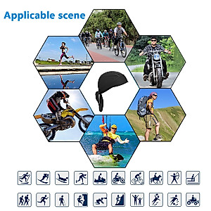 Netursho Sweat Wicking Beanie Cap Skull Cap Outdoor Head Wrap for Men and Women Pack of 3 Cycling Hat Motorcycle Biker Cap (Set 5)