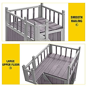 Aivituvin Dog House Feral Cat House Outdoor and Indoor,Pet Houses with Stairs,2 Storys