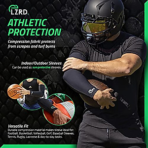 LZRD TECH Football Sleeve - Max Grip Compression Arm Sleeve with Moisture Wicking Fabric, Protection from Turf Burns & Scrapes - NCAA Legal UV Protection Sleeves - Adult Small/Medium, Black