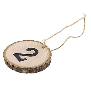 Micro Traders Wooden Table Numbers,10pcs 1-10 Wedding Table Numbers Hanging Wood Slice Wedding Table Centerpieces for Arts Crafts Wall Decor Wedding DIY