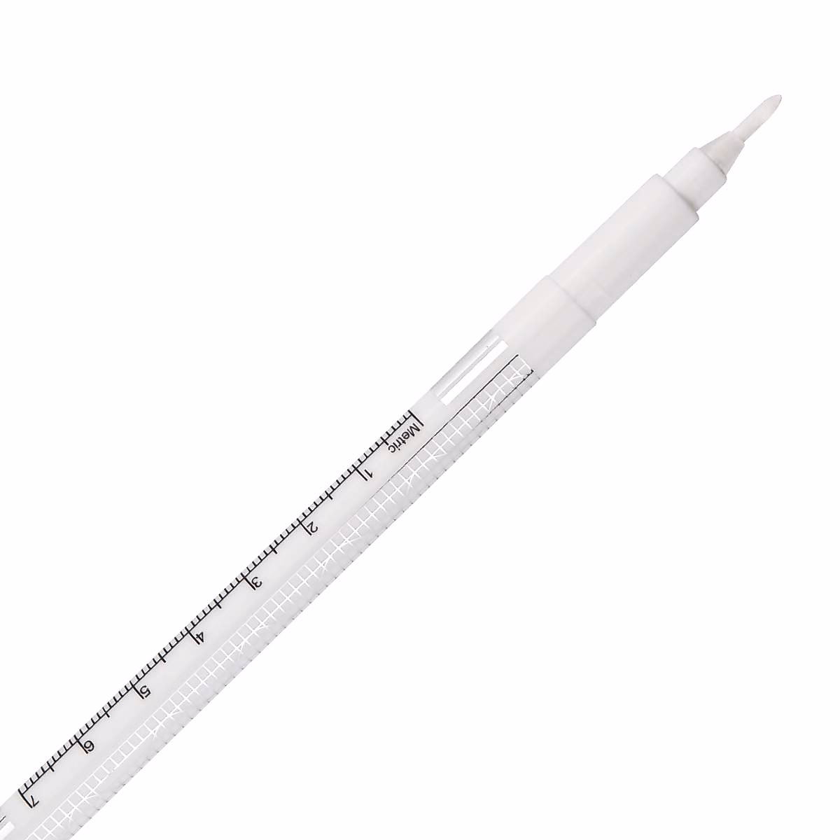 Microblading White Marker Pen Eyebrow Permanent Makeup Position Mark Tools with Ruler (2PCS)
