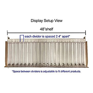 Pack of 20 Shelf Pusher Spring Loaded Organizer, Product Display Tray, 6 Different Tensions, Retail Shelving Pusher, Glider Self Pushing Bar, Convenience Store Display Clear Medium Duty 7N