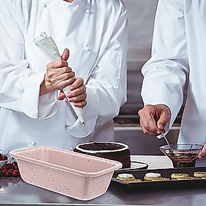 jojofuny Silicone Molds Carbon Steel Loaf Pan Rectangular Cake Bread Toast Pan Kitchen Baking Mold Nonstick Bakeware Tool for Bakery Household Home 6 Inch Pink Tray