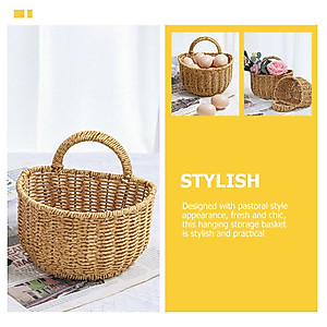 BESTOYARD 2pcs Woven Storage Basket shelf basket sundries storage basket rattan wall outdoor pots hanging rattan basket baskets jute small storage basket wall flower basket bread flowers pp