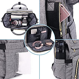 LOVEVOOK Laptop Backpack Women, 15.6 Inch Computer Backpack with Charger, Water Resistant Teacher Bag Work Backpack with Laptop Compartment for Travel Business College, Grey