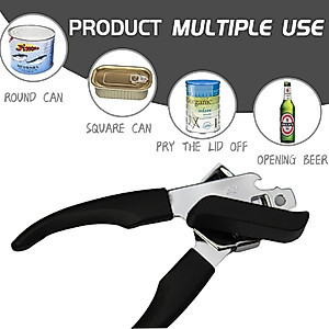 Can Opener Manual,Handheld Heavy Duty Can Opener Smooth Edge Comfortable Grip Safety Can Openers, Oversized Easy Turn Knob & Stainless Steel Sharp Blade,Ergonomic