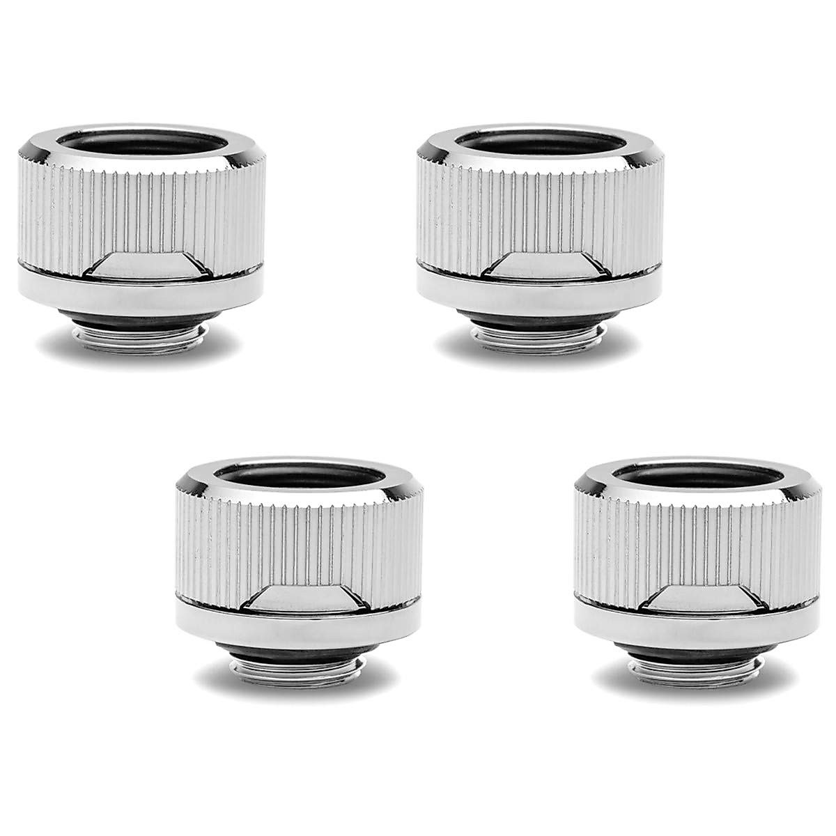 EKWB EK-Quantum Torque HDC-16 Compression Fitting for EKWB Rigid Tubing, 16mm OD, Nickel, 4-pack