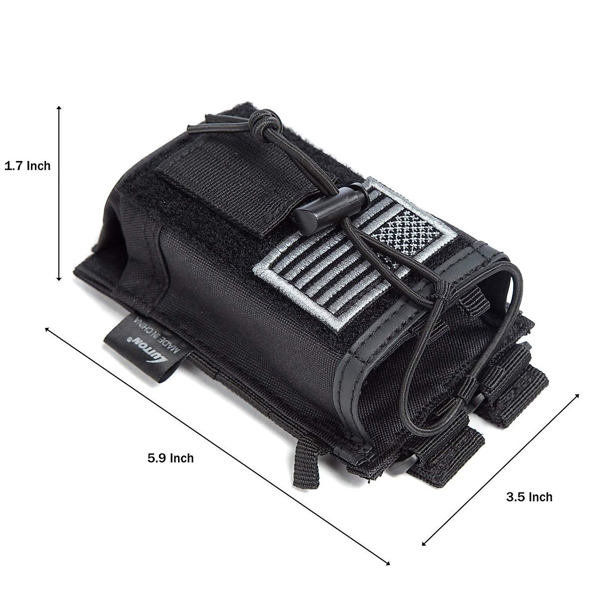 2 Pack Tactical Radio Holder Radio Case Molle Radio Holster Military Heavy Duty Radios Pouch Bag for Two Ways Walkie Talkies Adjustable Storage with 3 Pack Patch