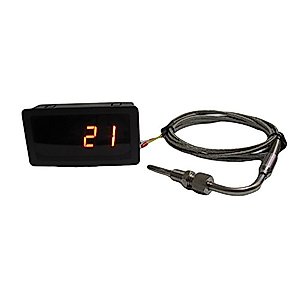 DTC EGT Sensors and Gauge (Red LED) for Exhaust Temperature Sensors with Weld Bund Combo Kit (Fahrenheit)