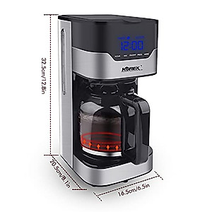 Korex Smart Coffee Maker, 1.5L Drip Filter Coffee Machine Easy Programmable Connectivity with APP Alexa Glass Carafe Reusable Filter Anti-Drip Function Boil-Dry Protection 900W