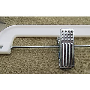 NAHANCO 1602RC Plastic Skirt/Pant Hanger with Short Metal Swivel Hook and Pinch Clips, Jumbo Weight, 14", White (Pack of 100)
