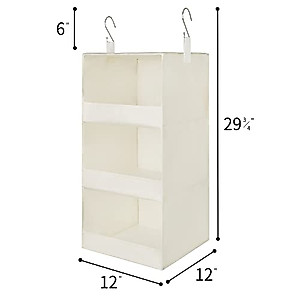 GRANNY SAYS Bundle of 2-Pack Hanging Shelves for Closet & 2-Pack Lidless Storage Bins with Metal Frame