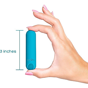 plusOne Bullet Vibrator for Women with Finger Sleeve - Mini Vibrator Made of Body-Safe Silicone, Fully Waterproof, USB Rechargeable - Personal Massager with 10 Vibration Settings Teal