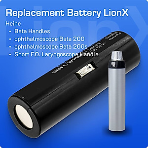 LIONX Battery for Heine Beta Handles Ophthalmoscope Beta 200 Ophthalmoscope Beta 200s Short F.O. Laryngoscope Handle BATT/110904-A1 X-02.99.380 X-02.99.382 1000mAh / 3.60Wh