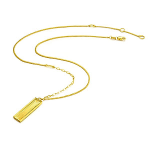 CHOW SANG SANG Dazzling Mirror Gold 999.9 24K Solid Gold Price-by-Weight Gold Simple Rectangle Necklace for Women 93401N (Approx. 0.21tael (~7.86g), 18.5", (47 CM))