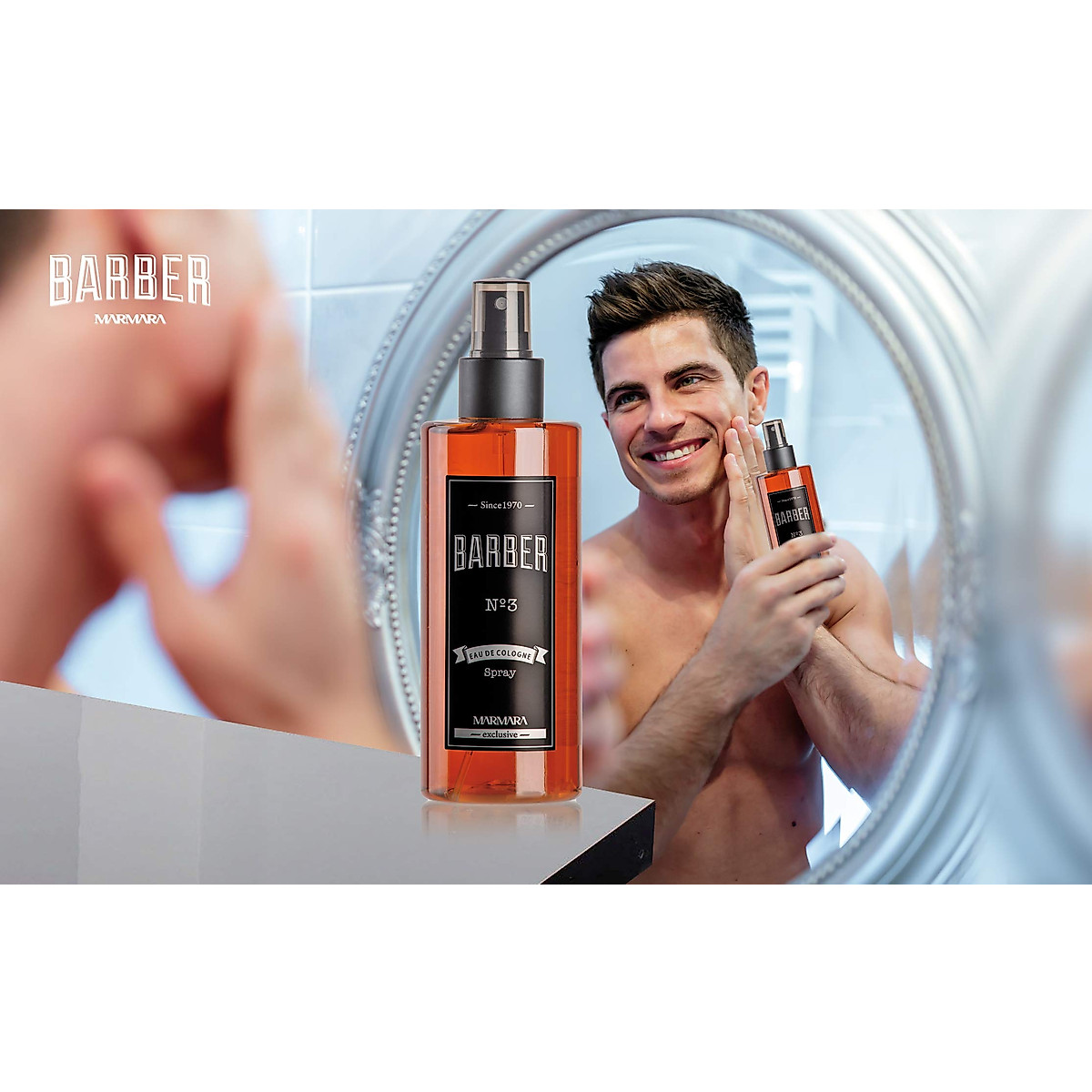 Marmara Barber Cologne - Best Choice of Modern Barbers and Traditional Shaving Fans Glass Bottle (500 ml, No3)